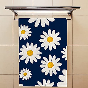 Hand Towel 2 Pack Fingertip Towel Face Towel Small Daisy Floral Flowers Country Garden Kitchen Tea Bar Dish Cloths Absorbent Dry Shower Towel