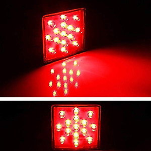 iJDMTOY Smoked Lens 15-LED Tow Hitch Receiver Brake Tail Light w/Strobe Feature Compatible With Truck SUV Trailer Equipped Class 3/4/5 2-Inch Towing Adapter Hole