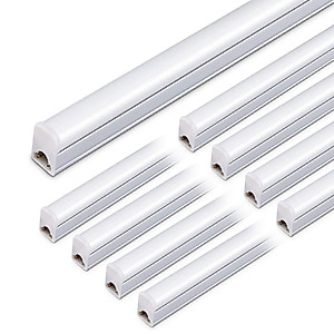 Kihung (8 Pack) LED T5 3FT Tube Light Fixture, 15W, 1800lm, 6500K, 3 Foot Linkable LED Shop Light Tube, Ceiling, Workshop, Corded Electric with Built-in ON/Off Switch