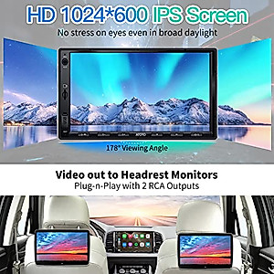 [Upgrade] ATOTO Double Din Car Stereo with Wireless CarPlay,Wireless Android Auto,7in IPS Touchscreen,Bluetooth,Phone Mirroring,HD LRV Camera,USB Video & Audio,F7G2A7WE-S01