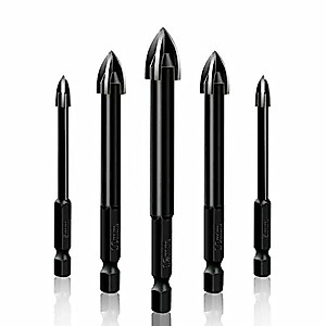 JINYI Efficient Universal Drilling Tool,Multi-Function Triangle Cross Alloy Drill Bit Tip Tools,Titanium Combination Drill Tap Bits Set,Metal, Wood (Black)