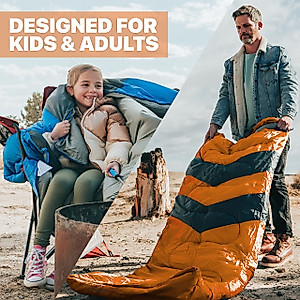 MalloMe Sleeping Bags for Adults Cold Weather & Warm - Backpacking Camping Sleeping Bag for Kids 10-12, Girls, Boys - Lightweight Compact Camping Essentials Gear Accessories Hiking Sleep Must Haves