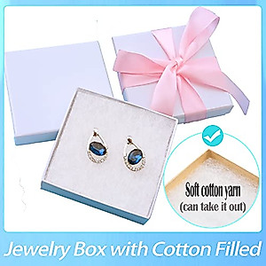 20 Pack Cardboard Jewelry Boxes Bulk -3.5"x3.5"x1" Cotton Filled Small Gift Boxes With Lids For Jewelry Packaging,White Small Jewelry Gift Boxes For Necklaces and Bracelets.small Gift Box For Jewelry