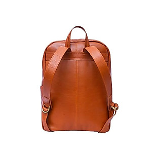 Trendz n ideas Genuine Leather Laptop Backpack For Men's-Classic Slim Leather BackPack For Traveling College Casual Backpack (Tan)