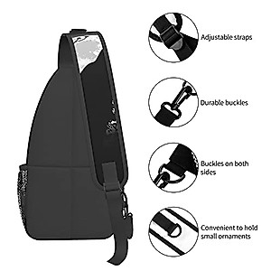 FBCAL Howling Wolf Sling Backpack Unisex Chest Bags Crossbody Travel Hiking Daypack Shoulder Bag For Women Men Teens