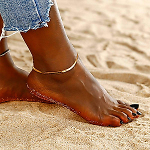 QJLE Gold Anklets for Women Waterproof,18K Gold Plated Womens Anklet Ankle Bracelets for Women Summer Beach Jewelry