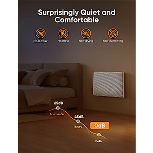 Ballu Infrared Panel Space Heaters,Room Heater for Indoor Use with Thermostat,Remote,24h Timer,Eco,Portable Standing and Wall Mount,1500W Electric Heaters for Indoor Use Large Room