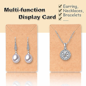 Earring Cards, Set Earring Display Cards with 100 Pcs Earring Holder Cards 200 Pcs Earring Backs and 100 Jewelry Packaging for Earrings Necklace Jewelry Display, Jewelry Bags 3.5x2.4 Inches (Brown)