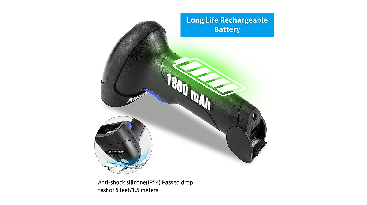 NetumScan Wireless 1D 2D Barcode Scanner w/ Stand | Screen Scan