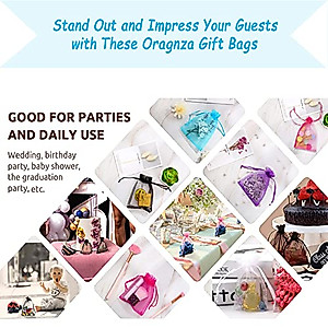 Dealglad 100Pcs Organza Bags 4x6 Inch, Hot Pink Small Jewelry Bags Drawstring Mesh Gift Bags Wedding Party Favor Christmas Candy Pouches