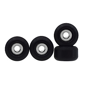 Teak Tuning Eco 85D CNC Poly Fingerboard Wheels - Street Shape, 7.5mm Dia., 5mm Wide - Black Colorway