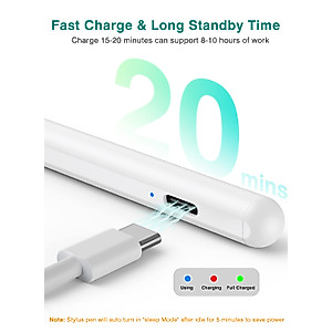Stylus Pen for iPad, 10 Min Fast Charge Apple iPad 10th Generation Pencil Work for Apple iPad Pro 11/12.9", iPad 6-10, iPad Air 3-5, iPad Mini 5/6