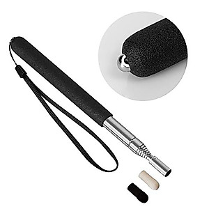 Teachers Pointer Stick, Telescopic Teaching Pointer, Retractable Classroom Whiteboard Pointer Extendable for Teachers, Guides, Coach with A Lanyard & Felt Head, Extends to 39.4''