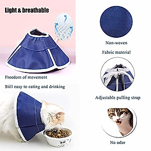 Cat Cone Collar Soft, Nonwoven Fabric, Adjustable Recovery Pet Elizabethan Collar, Surgery to Stop Licking and Head Scratching-Prevent Recurrent Infections, for Cats Kitten Puppy. (Small)