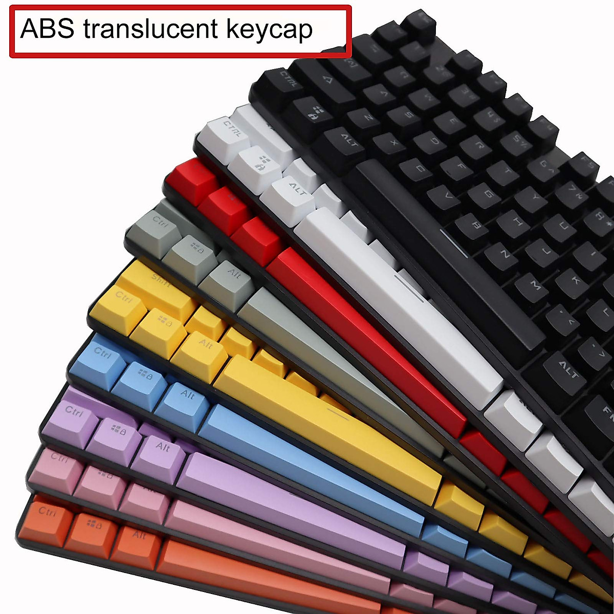 OCUhome 104Pcs Purple Keycaps, PBT Keycaps, Key Caps Backlight Keyboard Accessory ABS Universal OEM Keycaps Replacement for Mechanical Gaming Keyboard
