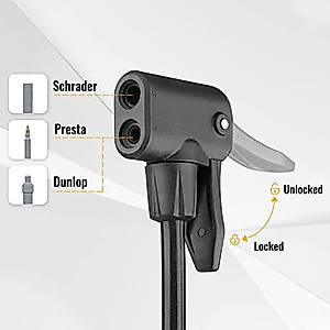 MOHEGIA Bike Floor Pump with Gauge,Air Bicycle Pump Inflator with High Pressure 160 PSI,Fits Schrader and Presta Valve