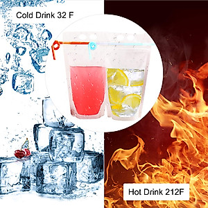 125Pcs Drink Pouches for Adults with Individual Package Straws Reclosable Zipper Smoothie Bags Juice Pouches Heavy Duty Hand-held Cold & Hot Drinks，BPA & Phthalate Free - Funnel Included