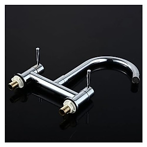 Chrome Kitchen Faucet Bath Hot and Cold Water Mixer Crane Deck Mounted Vessel Sink Mixer Tap Swivel Dual Handle Basin Tap,Basin Faucet