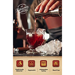 KITESSENSU Jigger for Bartending, Japanese Jigger 2 oz 1 oz with Measurements Inside, 18/8 Stainless Steel Cocktail Jiggers