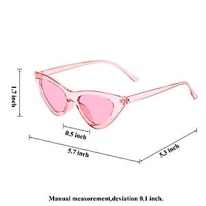 LA GAMBETA FASHION 8 Pack Wholesale Neon Colors Cateye Pink Sunglasses Unisex 80's Party Favors Eyewear Multiple Choice(Pink)