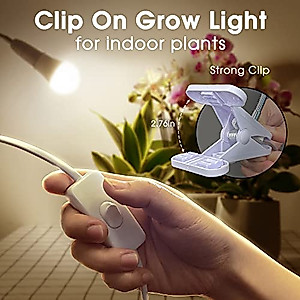 Briignite Grow Lights for Indoor Plants, Full Spectrum Grow Light, 11W LED Clip On Grow Lights 100W Equivalent, Adjustable Gooseneck, Bulbs Replacement, Grow Lights for Seed Starting, Succulents