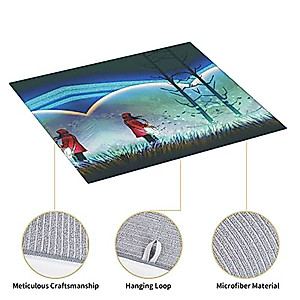 Guitar Girl Printed Drying Mat For Kitchen Ultra Absorbent Microfiber Dishes Drainer Mats Non-Slip Silicone Quick Dry Pad - 18 X 16inch