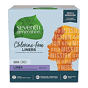 Seventh Generation Pantiliners Pads Absorbent pads Light Absorbency Chlorine Free Pads 100 count