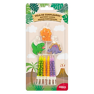 Dekora - Dinosaur Birthday Candle Set to Decorate Themed Birthday Cake - 15 Candles
