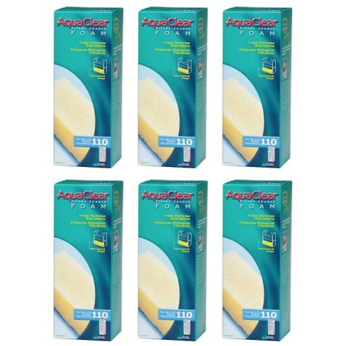 Hagen 6-Pack AquaClear Aquarium Water Filter with Insert Filter