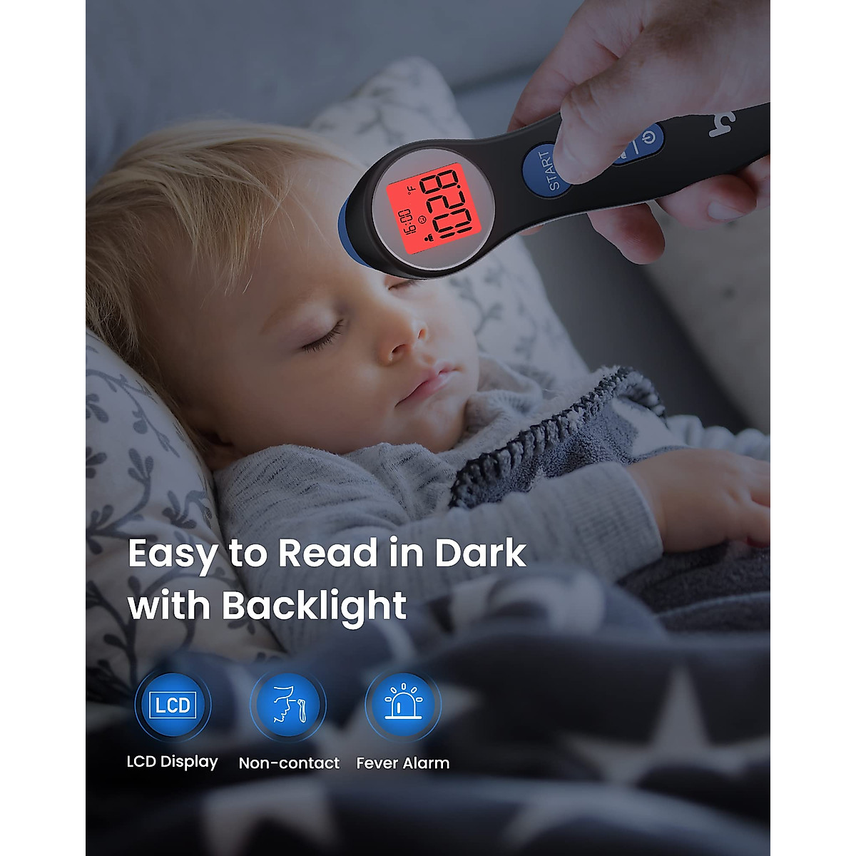 Infrared Forehead Thermometer for Adults and Kids 2Pcs