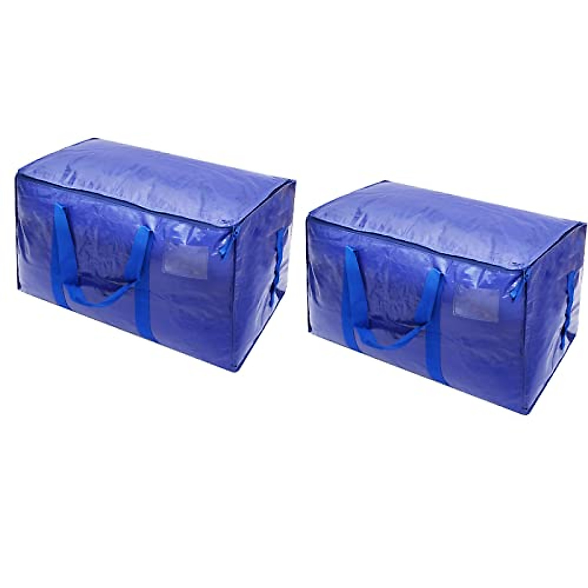 2-Pack Extra Large Moving Bags Heavy Duty Reusable Moving Storage Bag Boxes Totes Bags Containers for Space Saving Storage, Carrying, Travelling, College Dorm Packing, Blue