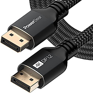 PowerBear 4k Displayport Cable | Ultra HD High Speed Display Port Cable for Gaming Monitor, Laptop, TV & PC | Nylon Braided Display Port 1.2 4K 60Hz, 2K 165Hz, 2K 144Hz (NOT HDMI) (15 Feet)