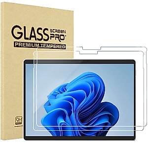 ProCase 2 Pack Surface Pro 9 2022 / Surface Pro 8 2021 / Surface Pro X (2021&2019) 13 inch Screen Protector, 9H Ultra Thin Tempered Glass Screen Film Guard for 13" Microsoft Surface Pro 9 8 X