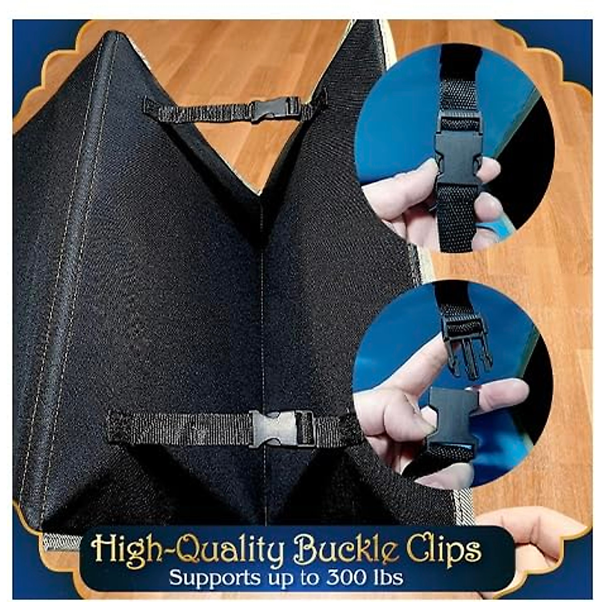 Tawakul Foldable Prayer Mat with Backrest - Thick & Padded Extra Comfort & Tote Bag for Easy Travel - Perfect for Jumah, Ramadan, Hajj, Umrah Gift for Family & Friends (Navy Blue)