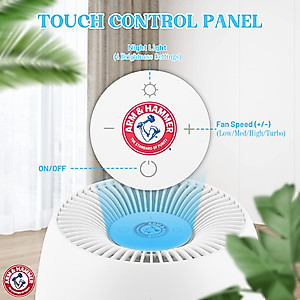 Arm & Hammer, AH301W HEPA Air Purifier for Home Office, Desktop Air Cleaner Removes 99.97% Allergies, Smoke, Dust, Pollen, Pet Dander, Odor, Germs, Mold, Pearl White