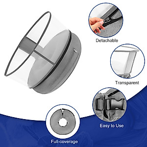 BARKLESS Inflatable Dog Cone Collar, Soft Dog Donut Collar After Surgery, 2-in-1 Dog Cone Alternative with Detachable Anti-Licking Shield, Soft Cone for Dogs Does Not Block Vision, Medium, Grey
