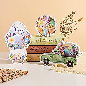 Easter decorations 5 pcs bunny table wooden signs Easter tabletop decor Decorative Centerpieces Decoration for Easter Day Home Kitchen Signs