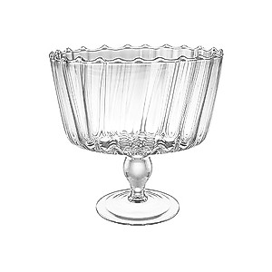 Barski Large Glass Trifle Bowl, with Scallop Design - 9" D - European Beautiful Hand Made Glass - 168 oz (over 5 quarts) Clear