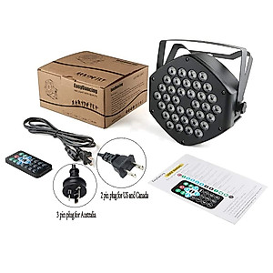 Stage Lighting, 36x1W LED Par Light RGB 7 Channel with Remote for DJ KTV Disco Party (4pcs)