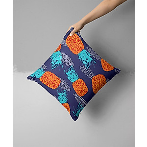 iiRov Summer Design Ink-Fuzed Decorative Throw Pillow - Retro Summer Pineapple v4
