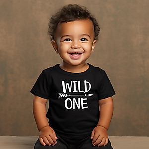 Wild One Boys 1st Birthday Shirt for Baby Boys First Birthday Outfit Black Shirt 18 Months