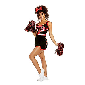 Dreamgirl Adult Cheerleader Costume, Womens Cheer Team USA Halloween Costume - Medium