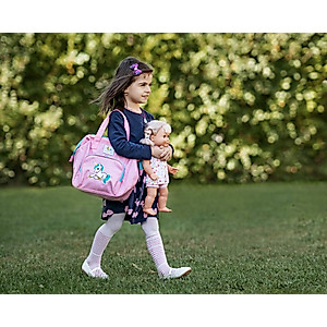 HappyVk- Baby Doll Diaper Bag with Doll Changing Pad and Doll Accessories Set - Handbag for Girls - Unicorn Embroidery