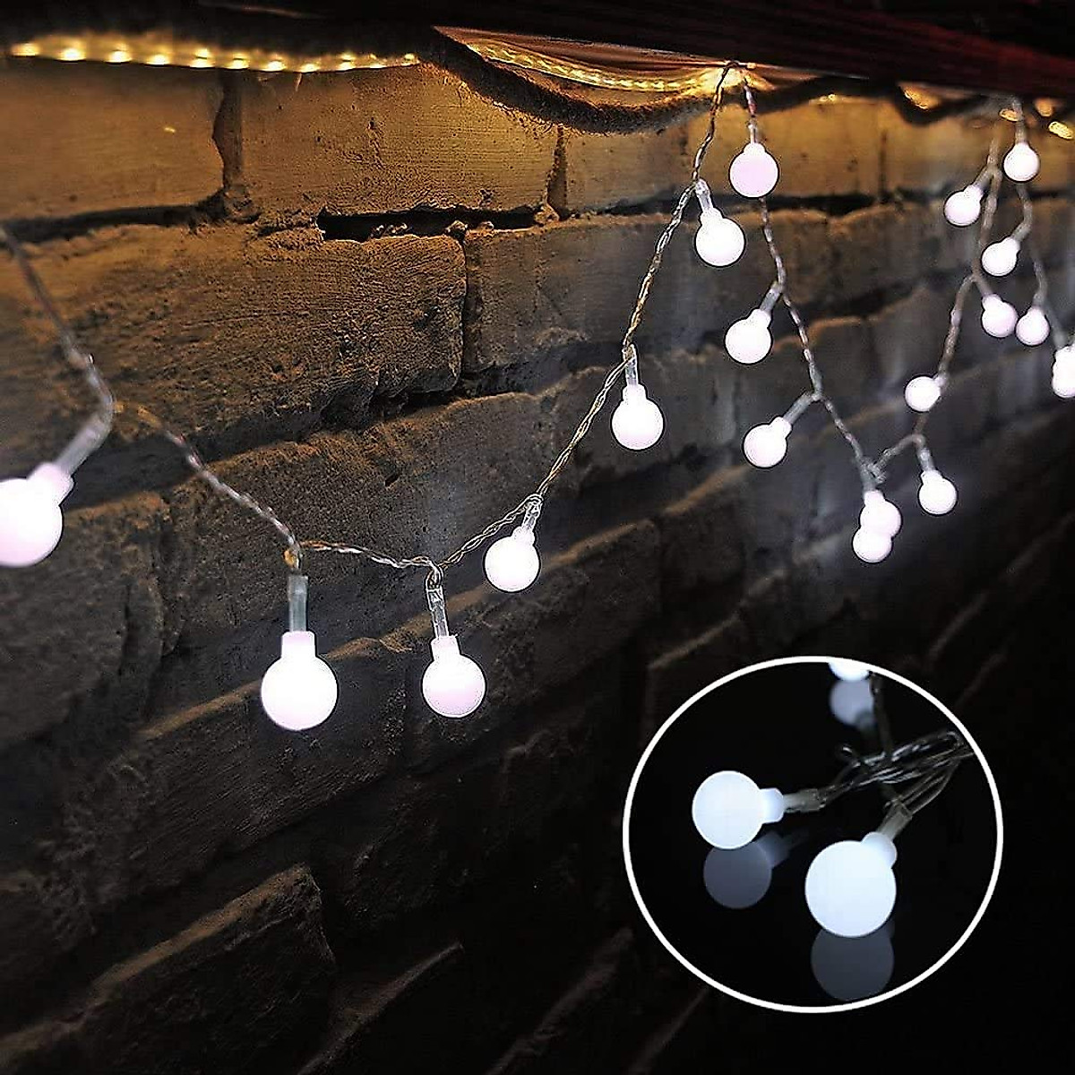100 LEDs Globe Fairy String Lights 33 Inches Indoor String Lights for Bedroom Garden Party Outdoor Decorations White