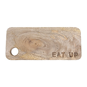 Creative Co-Op Eat Up Mango Wood Cutting Board, Brown
