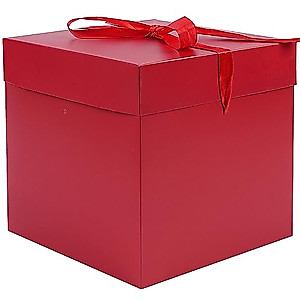 Elephant-package Medium Gift Box with Lids, Ribbon and Paper Filler, for Birthdays, Christmas, Valentine's Day， Present Packing - Collapsible, 8.7", 1 Pack, Red