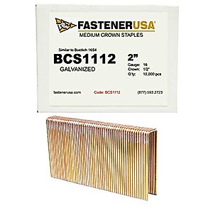2" Leg x Medium Crown 16GA GALV 16S4 Staples 10,000ct | BCS1112