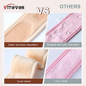 4 Pack Spa Headbands for Women, Lengthened Adjustable Makeup Headbands for Women's Hair, Stretch Flannel Headband for Washing Face, Wrap Towel for Skincare, Facial Mask, Bath and Sport with Magic Tape