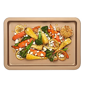 Russell Hobbs RH01690GEU7 Opulence Baking Tray Oven Sheet Non-Stick Surface, 37 cm, Easy Clean, Strong and Durable, Ideal for Roasted Vegetables and Potatoes & Sweet Baked Treats, Carbon Steel, Gold