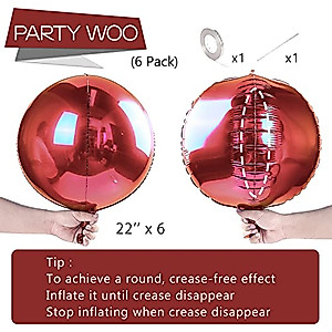PartyWoo Red and Gold Balloons 50 pcs and Ruby Red Foil Balloons 6 pcs